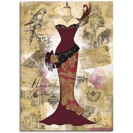 Wandbild Artland, B:70cm H:100cm, beige, Wohnzimmer, Bilder, "Antikes Kleid - Collage", als Alubild, Outdoorbild, Leinwandbild, Poster in verschied.