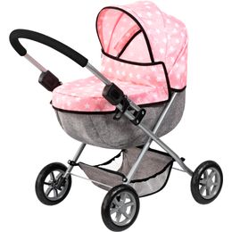 BAYER Kinder Puppenwagen "Cosy Set, rosa", rosa, Kunststoff, Metall, Stoff, B:66cm H:37cm T:60cm, Puppenwagen, mit Puppenhochstuhl und Wickeltasche