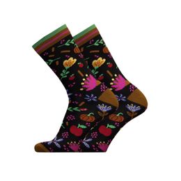 UphillSport Damen Socken "AUTUMN GARDEN 2er Pack", Gr. 35, schwarz, 58% Wolle, 40% Polyamid, 2% Elasthan, mehrfarbig, Socken, in nahtlosem Design