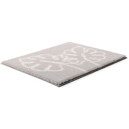 Badematte Grund, H:20mm, beige, Polyacryl, Badematten, "Levana", Stilvolles Blattmotiv, 5 Jahre Garantie