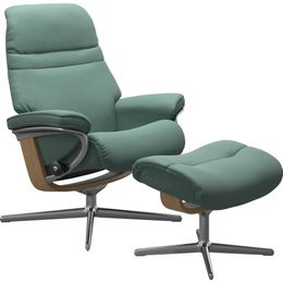 stressless "Sunrise" Set, Relaxsessel mit Hocker, mit Hocker, mit Cross Base, Gr&ouml;&szlig;e S, M & L, Holzakzent Eiche