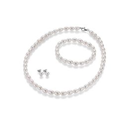 Firetti Damen Schmuckset "Multipack Schmuck Geschenk Silber 925 Halskette Armband Ohrstecker", bunt, Nylon, Perlen, Seide, Silber 925
