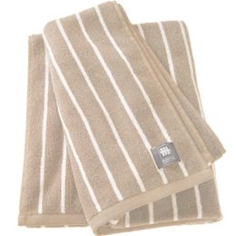 Badetuch Musterring, B:70cm L:140cm, beige, Jacquard, Baumwolle, Handtücher, "Needlestripe", hautschmeichelnd, super weich
