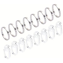 Flachring Liedeco, &Oslash;:2,8cm, silber, Metall, Gardinenbefestigungen, "Gardinenring, Stilring mit Faltenlegehaken "Skandinavia"", Flachring mit