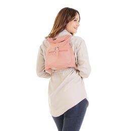 FORTY Damen Cityrucksack, rosa, Leder, Rindsleder, Rucks&auml;cke, echt Leder, Made in Italy