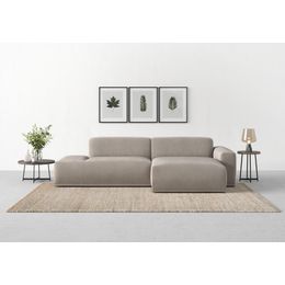 Ecksofa Trendmanufaktur, B:275cm H:72cm T:160cm, grau, 100% Polyester, Wohnzimmer, Sofas, "Braga, mit hochwertigem Kaltschaum, L-Form, in Cord