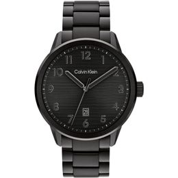 Calvin Klein Herren Quarzuhr "Minimalistic Pilot", schwarz, Armbanduhren, Armbanduhr, Herrenuhr, Edelstahlarmband, analog, Tag