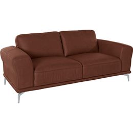 2-Sitzer W.Schillig, B:192cm H:78cm T:94cm, braun, Sofas, "montanaa", mit Metallf&uuml;&szlig;en in Silber matt, Breite 192 cm