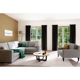 Vorhang HOMING, B:135cm H:245cm, grau, Polyester, Wohnzimmer, Gardinen, "Jolie", Fertigschal