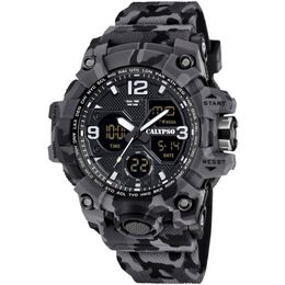 Calypso Watches Herren Chronograph "X-Trem", schwarz, Armbanduhren, Quarzuhr, Armbanduhr, Herrenuhr, analog, digital, Tag, Monat