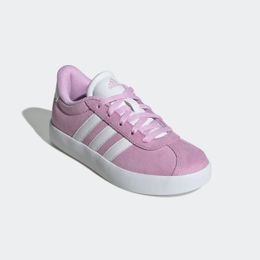 Mädchen Sneaker "VL COURT 3.0", adidas Sportswear, Gr. 40, lila, Leder, Synthetik, Schuhe, inspiriert vom Design des adidas samba