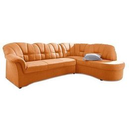 Ecksofa DOMO collection, B:241cm H:84cm T:178cm, orange, Kunstleder SOFTLUX;Luxus-Microfaser (100% Polyester);Struktur ( 90% Polyester, 10%