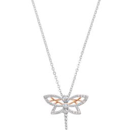 Amor Damen Kette mit Anhänger "Big Butterfly", mit Zirkonia, Silber 925 (Sterlingsilber), L: 45, bunt, Silber 925 (Sterlingsilber), Halsketten, mit