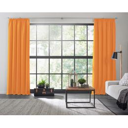 Vorhang WIRTH, B:142cm H:355cm, orange, Polyester, Wohnzimmer, Gardinen, "Dim out", nach Maß