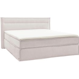 Boxspringbett Musterring, B:200cm L:215cm, beige, Komplettbetten, "JustB SC100", schwebende Optik, inklusive Topper, verschiedene Farben, 180 x 200 cm