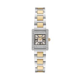 Emporio Armani Damen Quarzuhr, gold, Armbanduhren, Armbanduhr, Damenuhr, Edelstahlarmband, analog, Glassteine