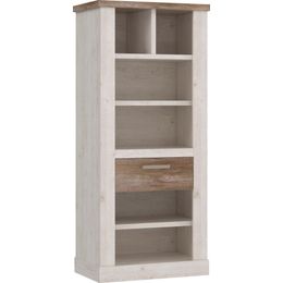 B&uuml;cherregal FORTE, B:71,2cm H:160,3cm T:41,3cm, wei&szlig;, FSC-zertifizierter Holzwerkstoff, Wohnzimmer, Regale, H&ouml;he 160 cm, Aktenregal mit Schublade, im