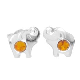 OSTSEE-SCHMUCK Damen Paar Ohrstecker "OSTSEE-SCHMUCK Ohrstecker Elefant Ohrstecker Elefant", 9 x 7mm, Silber 925 (Sterlingsilber), wei&szlig;, Silber 925