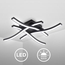 B.K.LICHT LED Deckenleuchte "BKL1431 LED Deckenlampe, Wohnzimmerlampe, Deckenstrahler", 4, H: 7cm, 1 Stk., schwarz, Wohnzimmer, Leuchten, 4.000K,