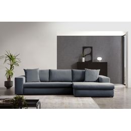 Ecksofa Home Affaire, B:325cm H:72cm T:167cm, grau, Wohnzimmer, Sofas, "SLEETLAND XXL in Samtvelours oder Vintage-Leder-Optik, L-Form", besonders