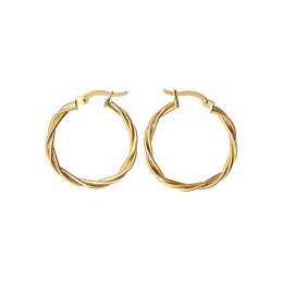 Firetti Damen Paar Creolen "Schmuck Geschenk Gold 375 Ohrschmuck Creole", 24mm, Gelbgold 375, gold, Gelbgold 375, Ohrringe