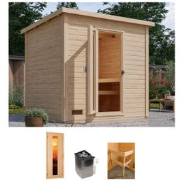 Karibu Saunahaus "Talo 3", Saunaofen, integrierte Steuerung, 9 kW, beige, Garten, Saunen, Ofen 9 kW integr. Strg