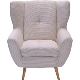Sessel, B:90cm H:102cm T:90cm, beige, exxpo - SOFA FASHION, Wohnzimmer, Sessel, "ALVESTA, Ohrensessel, Loungesessel mit hohem Sitzkomfort",