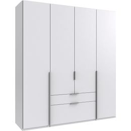 Dreht&uuml;renschrank wimex, B:180cm H:208cm T:58cm, wei&szlig;, Holzwerkstoff, Schr&auml;nke, "Mugano", wahlweise mit oder ohne Spiegel, mit Schubladen