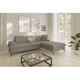 Sit & More Ecksofa SIT & MORE, B:247cm H:83cm T:171cm, grau, 95% Polyester, 5% Polyamid, Wohnzimmer, Sofas, "Morris Jubi L-Form, B: 247 cm", mit Armteilfunktion