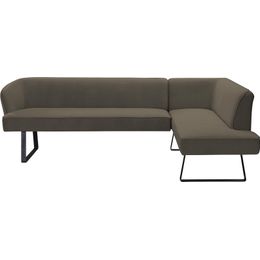 Eckbank, B:270cm H:83cm T:197cm, grau, exxpo - SOFA FASHION, Esszimmer, Sitzb&auml;nke, "Americano", mit Keder und Metallf&uuml;&szlig;en, Bezug in verschiedenen