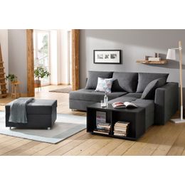 Ecksofa Home Affaire, B:217cm H:80cm T:182cm, grau, Struktur fein (100% Polyester);Microfaser PRIMABELLE (100% Polyester), Wohnzimmer, Sofas, "Italia