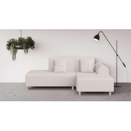 Ecksofa OTTO HOME, B:258cm H:85cm T:168cm, beige, 100% Polyester, Wohnzimmer, Sofas, "Suyala", L-Form mit Hocker