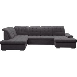 Wohnlandschaft WERK2, B:332cm H:105cm T:217cm, grau, 92% Polyester, 8% Nylon, Sofas, "Kordula-New Multifunktion Couch, Breite 332cm, U-Form", Sofa in
