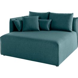 Ottomane OTTO HOME, B:138cm H:86cm T:128cm, blau, 100% Polyester, Sofas, "Nöre", kurzes Lounge-Modul - zum Zusammenstellen, Breite 138 cm, Tiefe 128