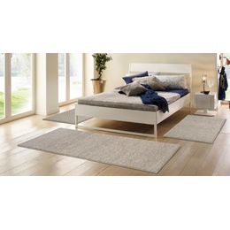 Bettumrandung my home, H:14mm, grau, Obermaterial: 93% Wolle, 7% Polyester, Schlafzimmer, Bettumrandungen, "Wolly, Handweb Teppiche", Bettvorleger,
