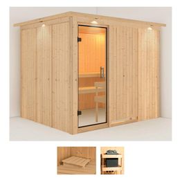Karibu Sauna "Gitte", ohne Ofen, (ohne Ofen), beige, Saunen, ohne Ofen