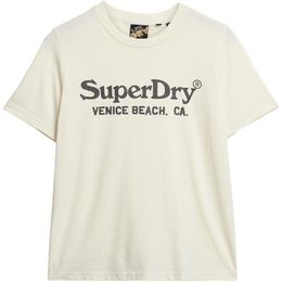 Superdry Damen T-Shirt "METALLIC VENUE RELAXED TEE", schwarz, Gr. S, unifarben, Single Jersey, Obermaterial: 100% Baumwolle, Shirts