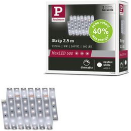 Paulmann LED-Streifen "MaxLED 500 LED Strip Neutralwei&szlig; Einzelstripe", Dioden 160 Stk., Gesamtl&auml;nge 2,5m, silber, Lichterketten