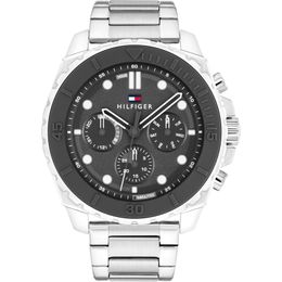 Tommy Hilfiger Herren Multifunktionsuhr "MORGAN", silber, Armbanduhren, Quarzuhr, Armbanduhr, Herrenuhr, Edelstahlarmband, analog