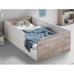 Kinderbett Home Affaire, B:94cm H:50cm L:204cm, wei&szlig;, Betten, "Bodenbett &raquo;Rieke&laquo; 90 x 200 cm", Jugendbett 90 x 200 cm inkl. Rollk&auml;sten