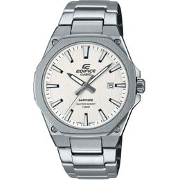 CASIO EDIFICE Herren Quarzuhr, silber, Armbanduhren, Armbanduhr,Herrenuhr,bis 10bar wasserdicht,Saphirglas,Edelstahlarmband