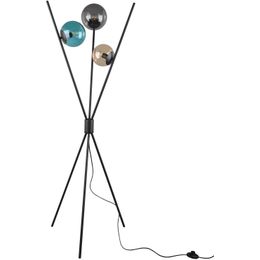 Trio LEUCHTEN Stehlampe "Lance", 3, Ø 60cm H: 156cm, 1 Stk., bunt, Wohnzimmer, Leuchten, Fußschalter, Leuchtmittel tauschbar