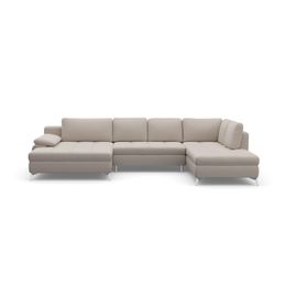 Sit & More Wohnlandschaft SIT & MORE, B:346cm T:201cm, grau, Sofas, "Latigo U-Form", mit Mega-Recamiere, wahlweise mit Bettfunktion und Bettkasten