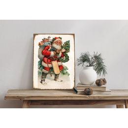 Alu-Dibond-Druck queence, B:20cm H:30cm T:0,2cm, rot, Alu Dibond, Bilder, "Weihnachtsmann", Geschenke, Schild