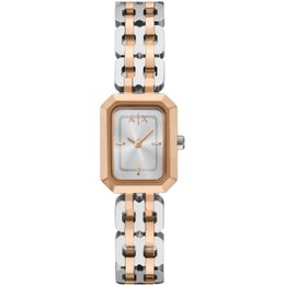 Armani Exchange Damen Quarzuhr, silber, Armbanduhren, Armbanduhr, Damenuhr, Edelstahlarmband, analog