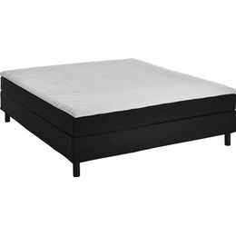 Boxbett, B:160cm L:200cm, schwarz, ATLANTIC HOME COLLECTION, Bettgestell und seitliche Einfassung der Matratzen: Strukturstoff, 100%
