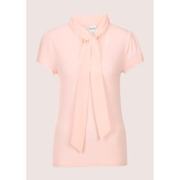 Madeleine Mode MADELEINE Damen Kurzarmshirt "Blusenshirt Kurzarmoberteil mit Schluppe"puderrosé, Gr. 34, Obermaterial: 95% Viskose CV. 5% Elasthan EL., Shirts