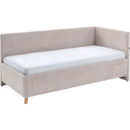 Meise M&ouml;bel Kinderbett MEISE.M&Ouml;BEL, B:130cm L:210cm, beige, Betten, "COOL II", Polsterbett wahlweise mit Bettkasten, Jugendbett inkl. USB Anschl&uuml;sse