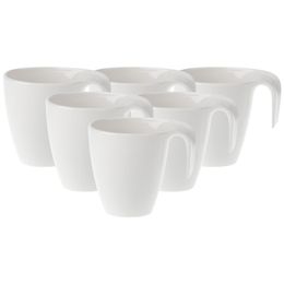 Villeroy & Boch VILLEROY & BOCH Becher "Kaffeebecher Flow 280 ml 6er Set weiß", weiß, Trinkgefäße