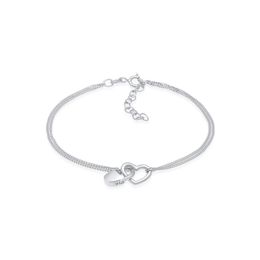 Elli Damen Armband "Herz Liebe Schloss Verbundenheit 925 Silber", 16cm, ohne Stein, Silber 925 (Sterlingsilber), silber, Silber 925 (Sterlingsilber),